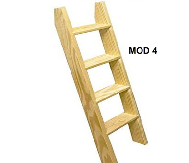 Solid Wood Ladder, Library Ladder, Unassembled MD4