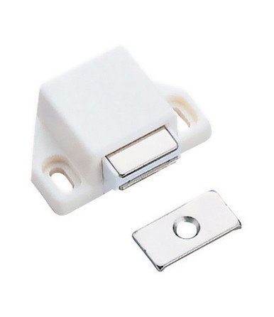 Magnetic Touch Latch for Small Doors, White - HANDYCT