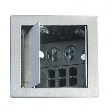 Metal Power and Data Boxes, Finish Stainless Steel, Features Square ...