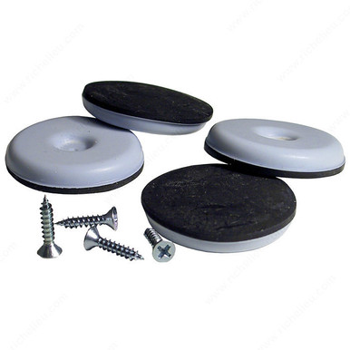 SUPER SLIDEX Gray Round Ultra-Sliding Glides, Diameter 1 1/2 in ...