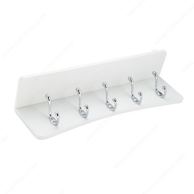 Utility Hook Rack - 37, Board Finish White, Finish Chrome / White - HANDYCT