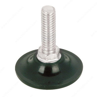 Round Leveler with Black Nylon Base, Base diameter 1 3/8 in, Threaded ...
