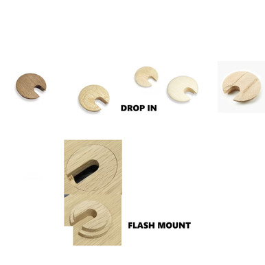 Wooden or Mdf Round Plastic Wire Cord Management Grommet "BABY" Choose ...