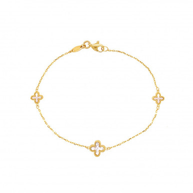 Mark Milton 9ct Yellow Gold Mother of Pearl Cross Bracelet