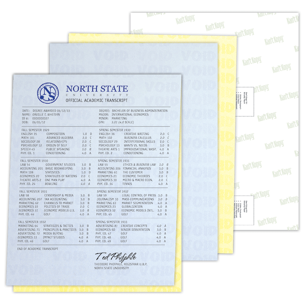 K1 Carbonless Security Paper - Blanks/USA