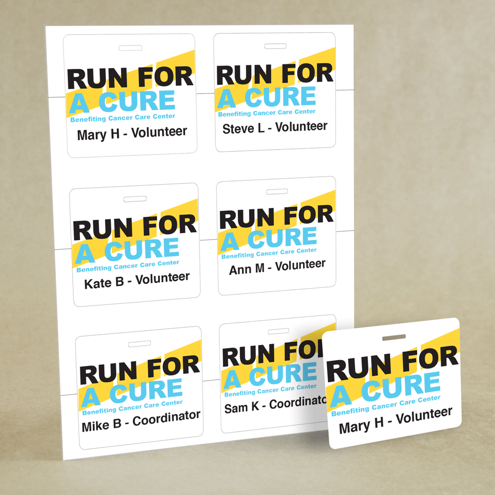 Synthetic Name Badge, 6 Badges/Sheet | NBG068MWH | Blanks/USA