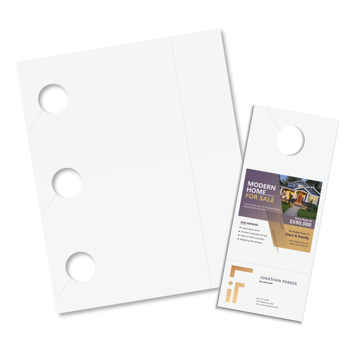 Door Hanger with Business Card | DHBC | Blanks/USA