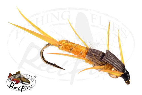 Reel Stone Double Bead Head Black Biot Stonefly