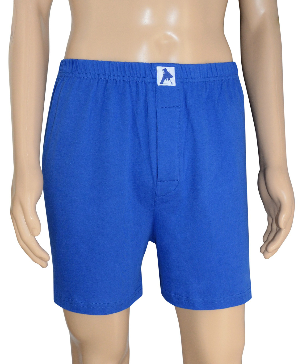 100% Knit Cotton Boxer Shorts | Biagio Royal Blue Boxers
