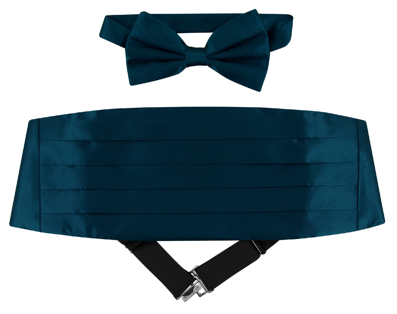Silk Cumberbund BowTie Blue Sapphire Color Mens Cummerbund Bow Tie Set