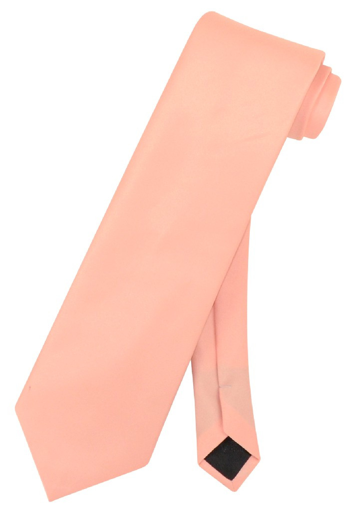 Peach Color Mens NeckTie | Vesuvio Napoli Solid Color Neck Tie