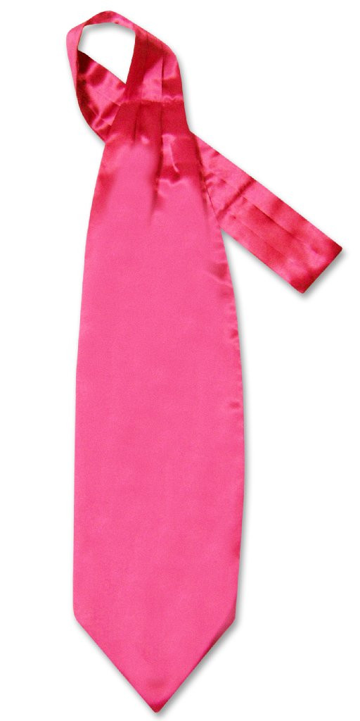Hot Pink Fuchsia Cravat Tie | Biagio Ascot Solid Color Mens NeckTie