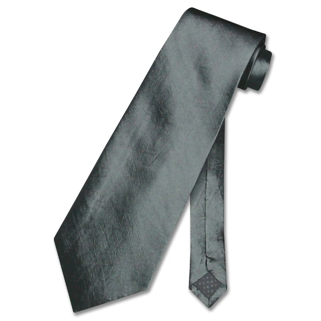 Covona NeckTie Solid Charcoal Gray TextuRed Color Mens Grey Neck Tie