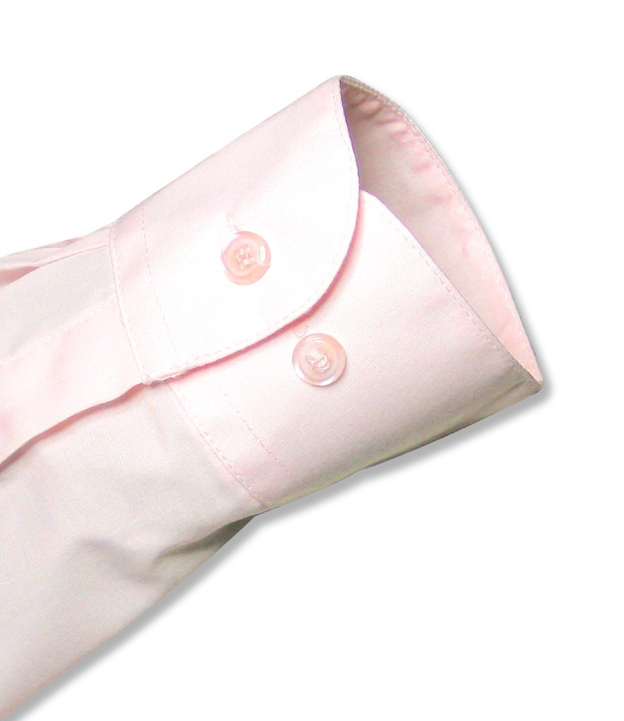 Covona Mens Solid Pink Color Dress Shirt with Convertible Cuffs