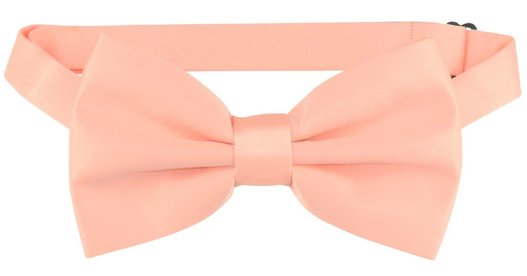Mens Dress Vest & BowTie Solid Peach Color Bow Tie Set