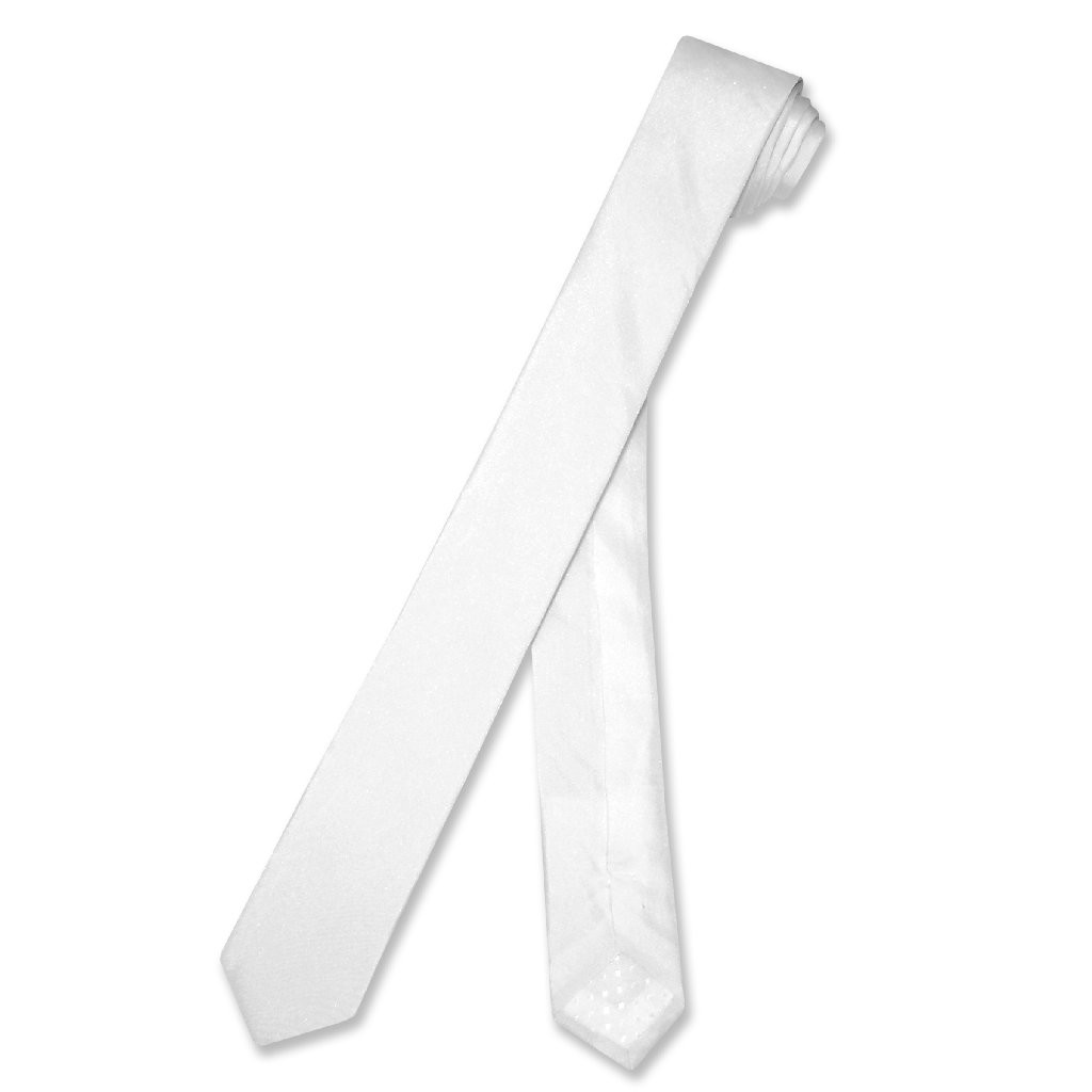 White Color Extra Skinny Neck Tie | Mens Extra Skinny Silk NeckTies