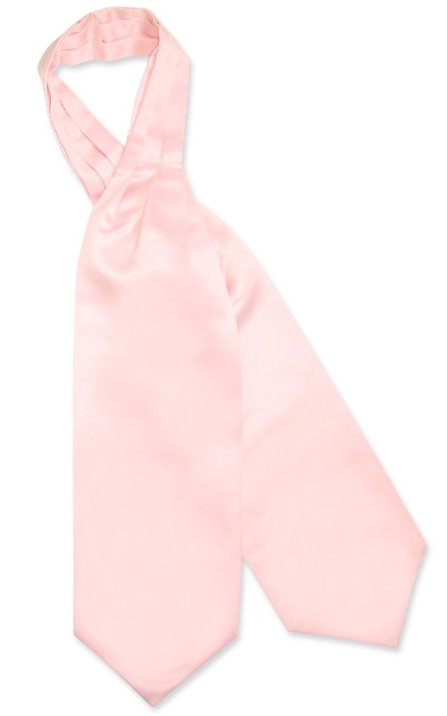 Pink Cravat Tie | Vesuvio Napoli Mens Solid Color Ascot Cravat Tie