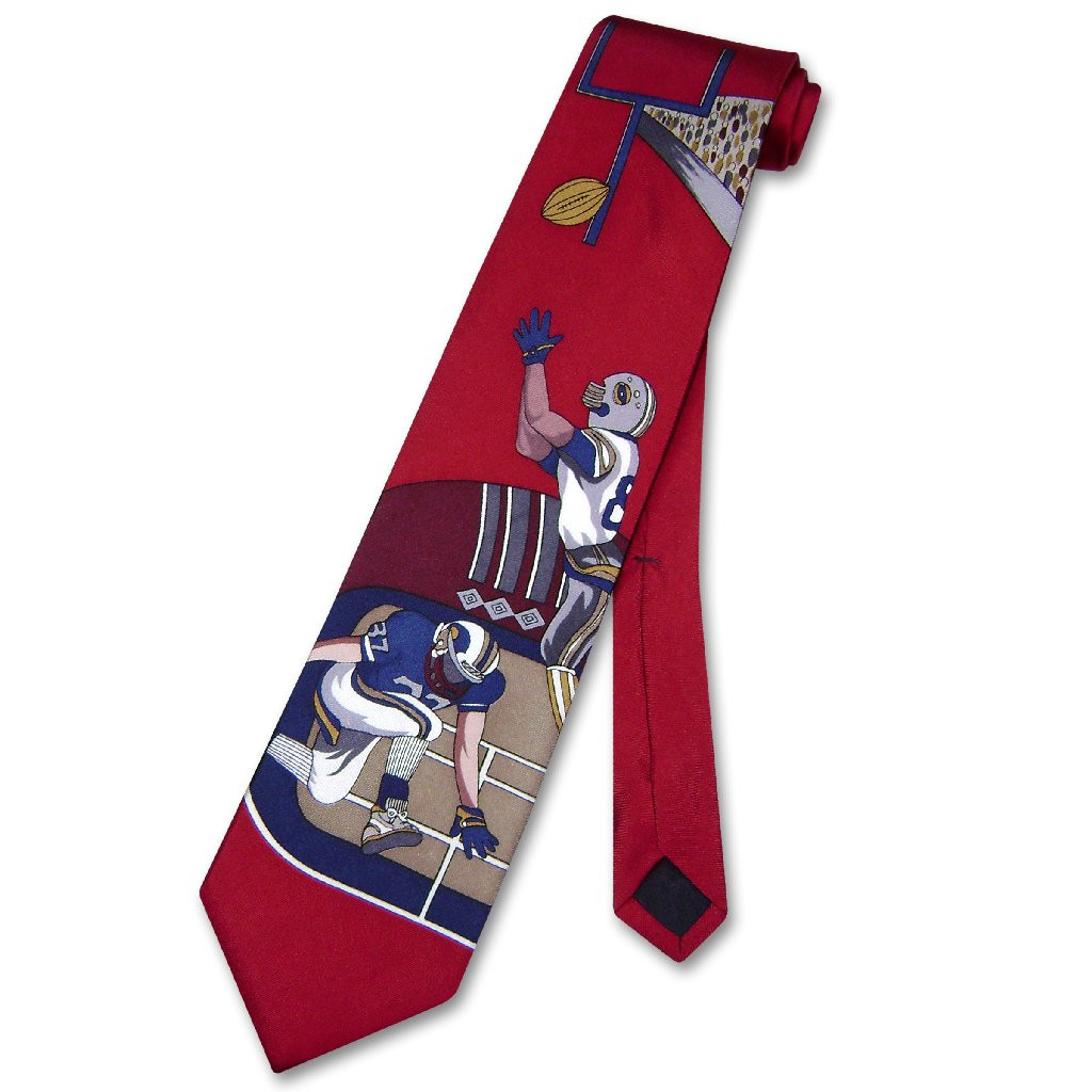 Papillon 100% Silk NeckTie Football Design Mens Neck Tie #124-1