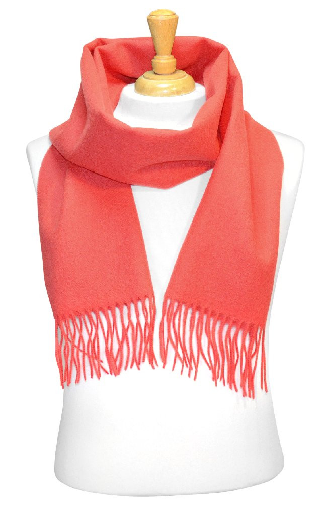 Coral Pink Wool Neck Scarf | Biagio Brand 100% Wool Neck Scarve