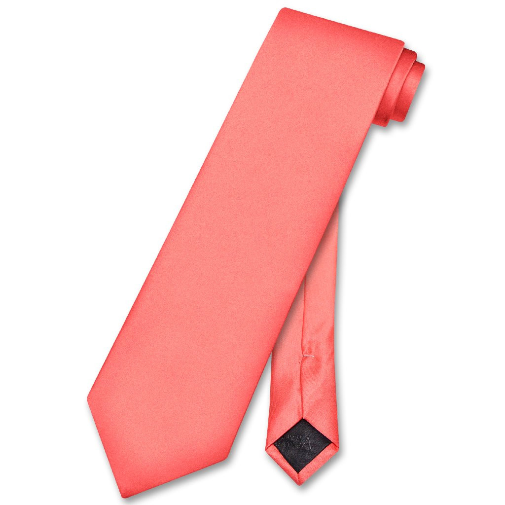 Solid Coral Tie | Solid Coral Pink Tie By Vesuvio Napoli