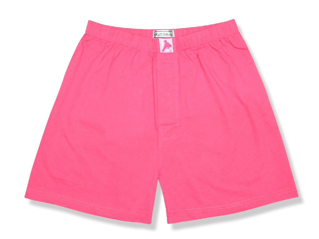 100% Knit Cotton Boxer Shorts | Biagio Men Hot Pink Fuchsia Boxers