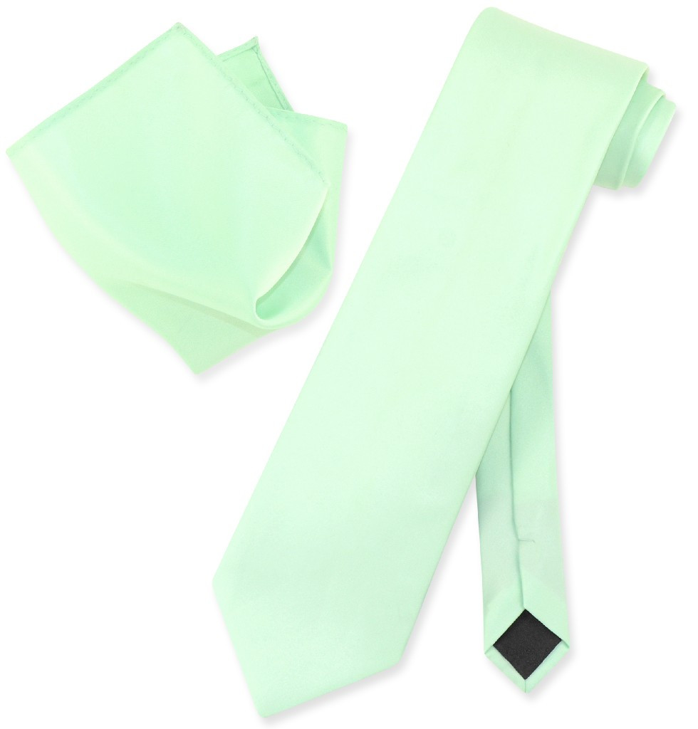 Laurel Green Neck Tie | Solid Color Mens NeckTie & Handkerchief Set