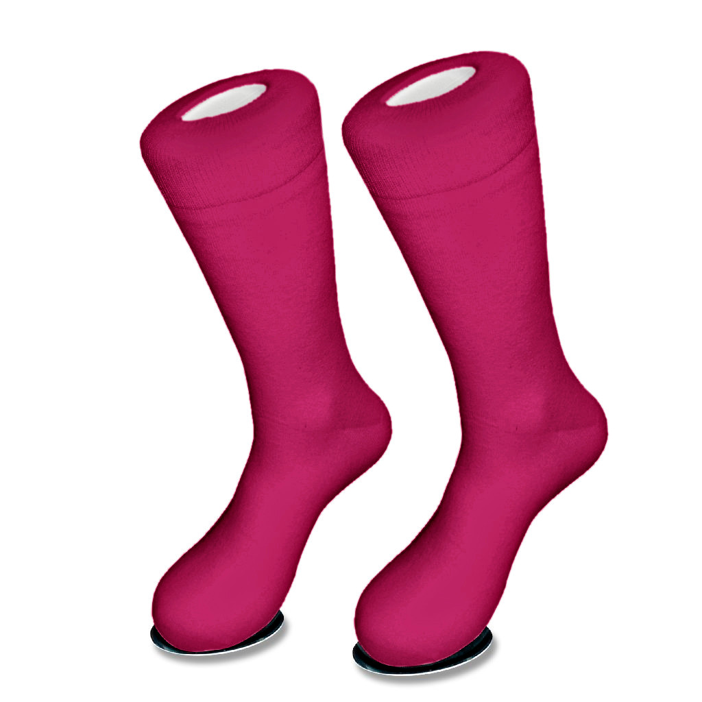 Solid Hot Pink Mens Socks | 3 Pair Of Biagio Cotton Dress Socks