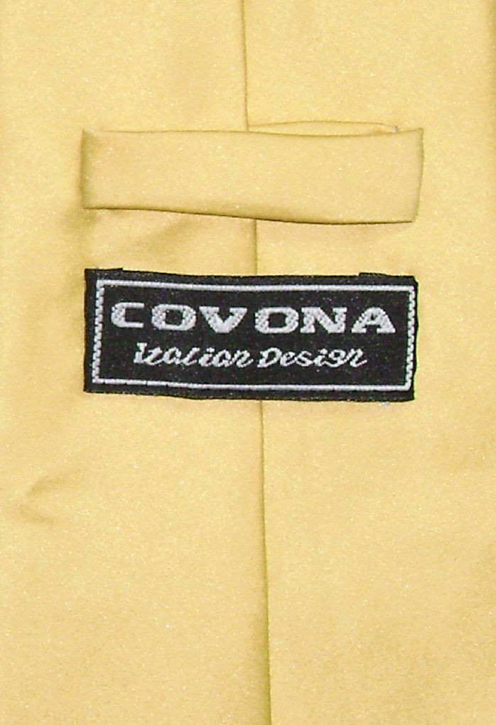 Gold Tie | Mens Formal Solid Gold Covona Necktie