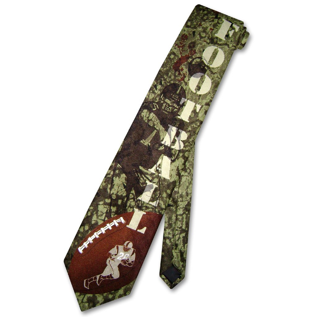 Football Tie | Mens Ralph Marlin Football Themed Novelty Necktie