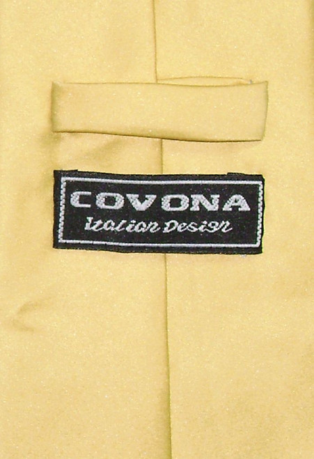 Gold Tie | Mens Formal Solid Gold Covona Necktie