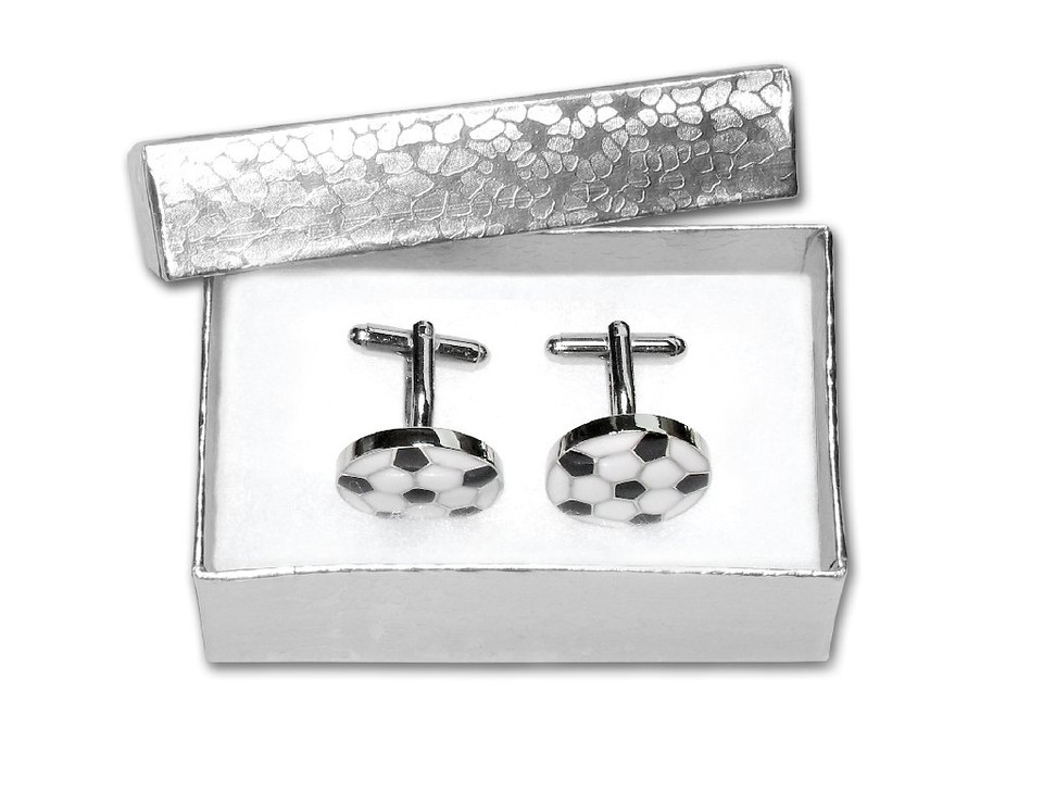 Soccer Ball Cufflinks | Mens Silver Tone Soccer Ball Cufflinks