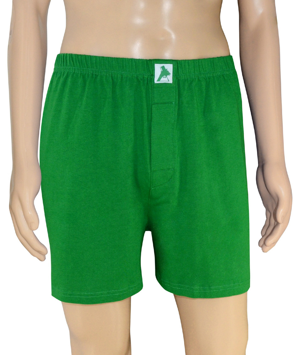100% Knit Cotton Boxer Shorts | Biagio Emerald Green Boxers