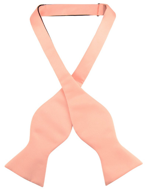 Peach Color Tie | Mens Self Tie Peach Color Bow Tie