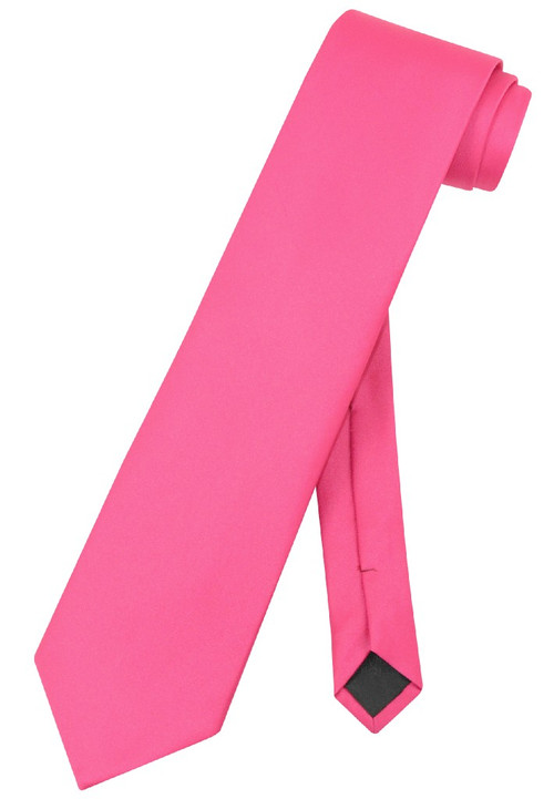 Extra Long Hot Pink Tie | Solid Hot Pink Color XL NeckTie