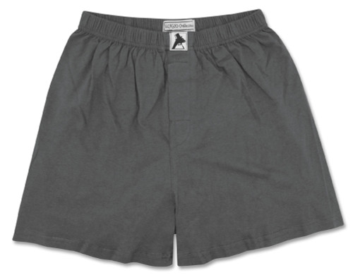 100% Knit Cotton Boxer Shorts | Biagio Mens Charcoal Grey Boxers