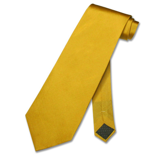 100% SILK NeckTie Solid GOLD Color Men's Neck Tie - KrisarClothing