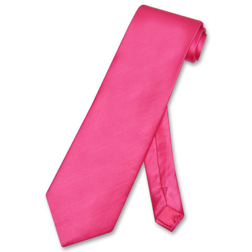 Fuchsia NeckTie | Mens Solid Color Hot Pink Bamboo Silk Neck Tie