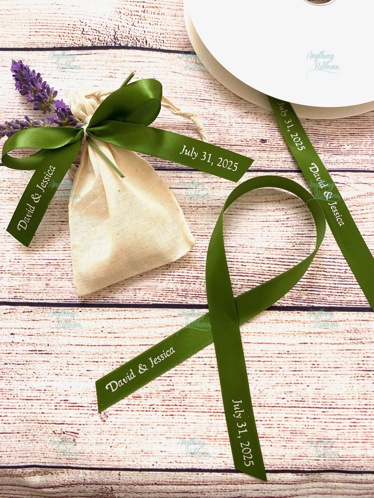 S'mores Wedding Custom 7/8 inch Satin Favor Ribbon