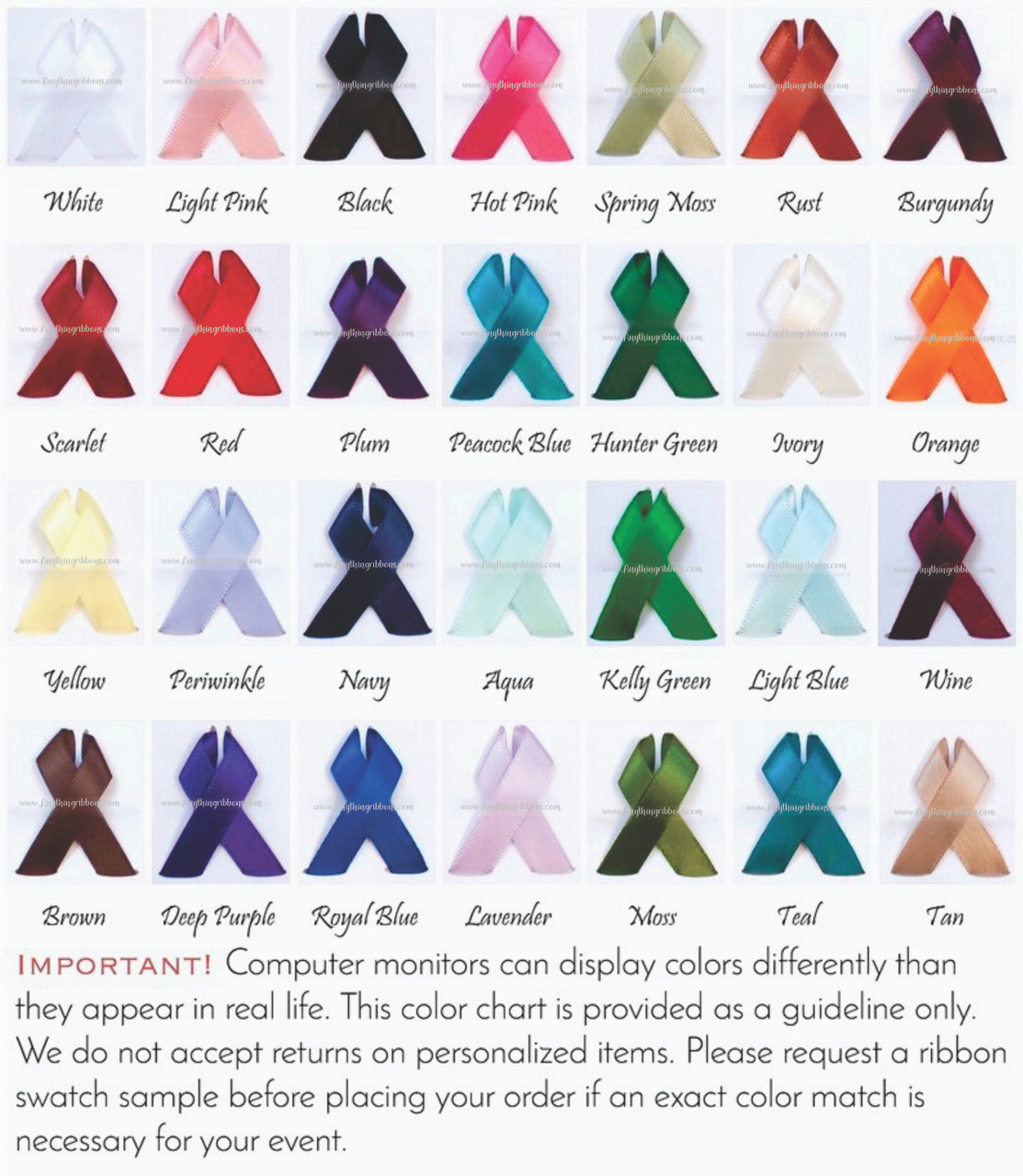 Custom 5/8 inch Satin Favor Ribbon