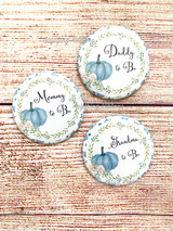 Blue Pumpkin Baby Shower Pins