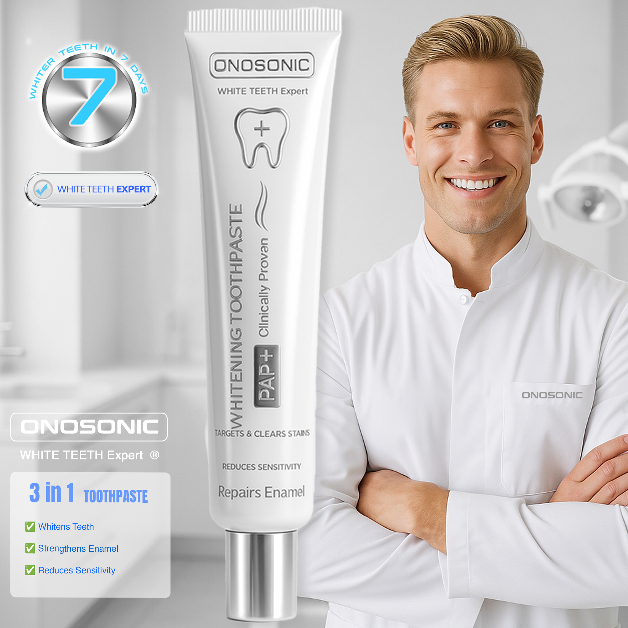 ONOSONIC WHITE TEETH Expert® PAP+ Toothpaste – Daily Whitening From ...