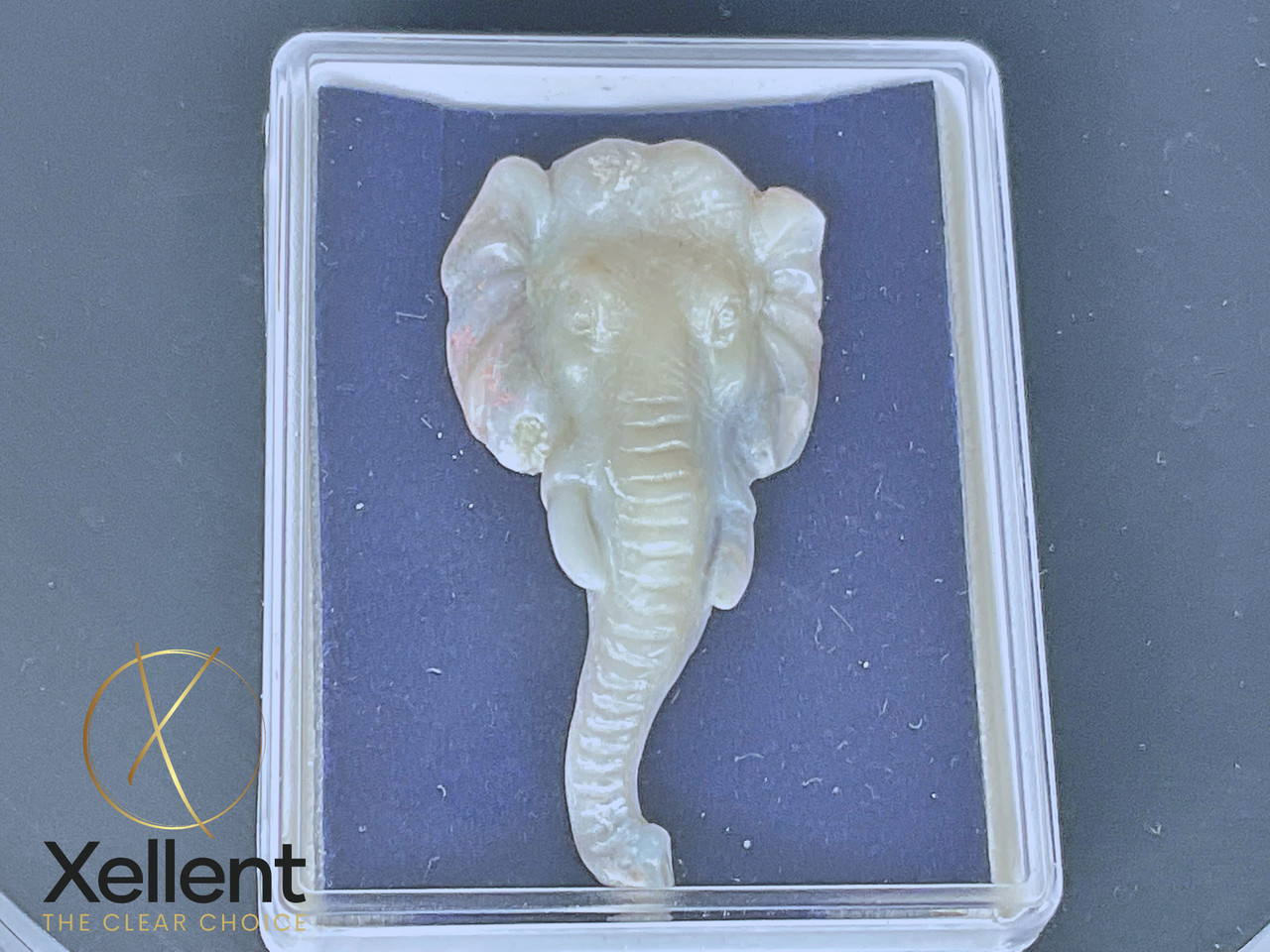 Australian Opal Carving Elephant Head