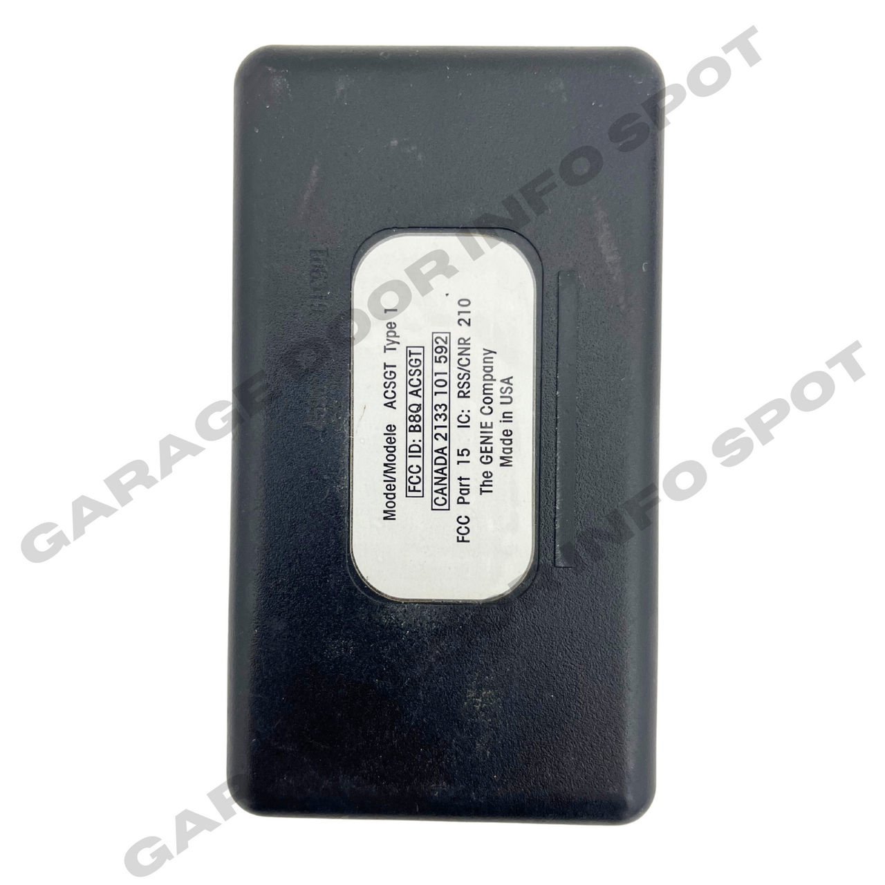 Genie Intellicode Overhead Door ACSGT Type 1 Remote 1 Button 390MHz NO ...
