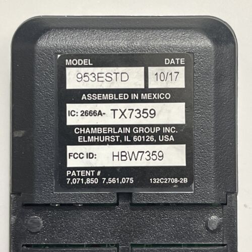 Genuine OEM Chamberlain Liftmaster 953ESTD 3 Button Garage Door Remote ...