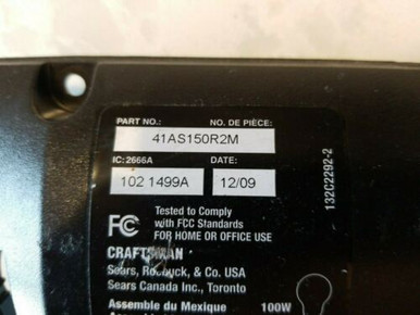 Sears Craftsman 41AS150R2M Circuit Logic Board End Panel Purple Learn ...