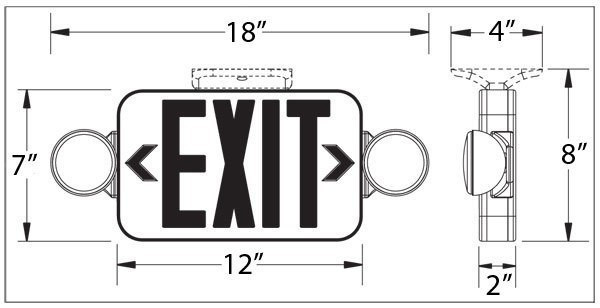 Corded Exit Sign Combo