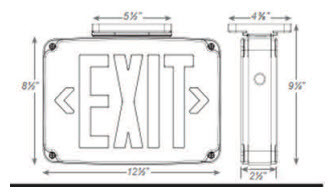Compact Cold Weather Exit Sign with Red Letters