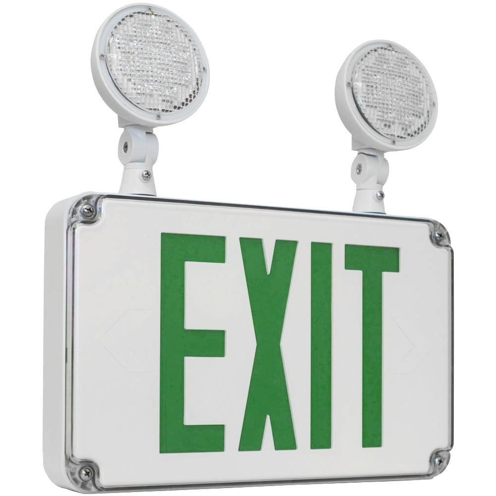 Compact Cold Weather Exit Sign Combo with Green Letters