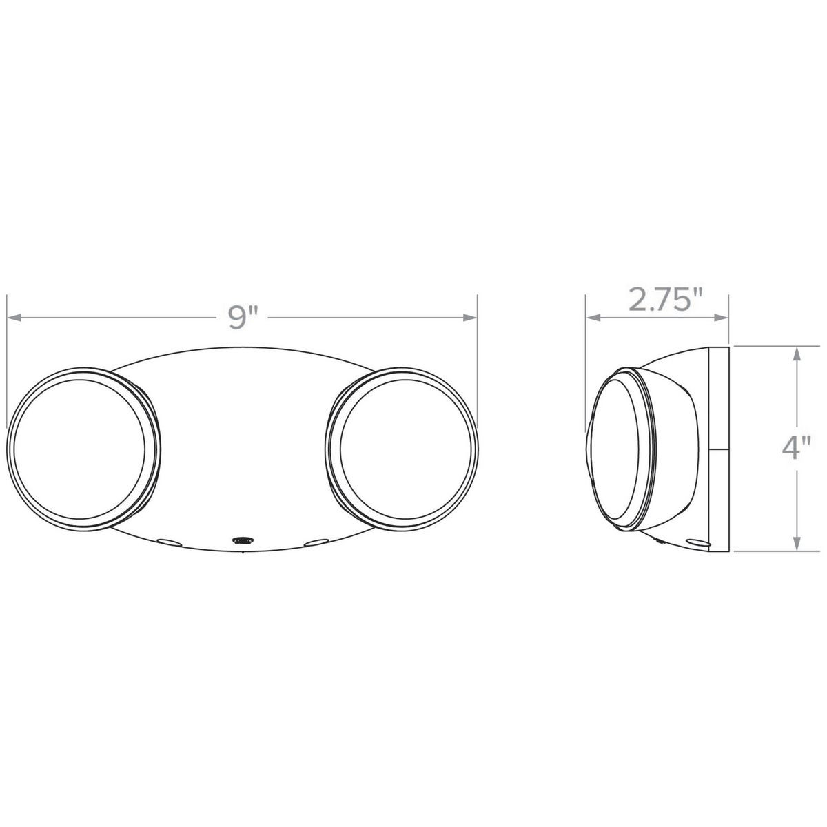 Black LED Emergency Light with Round Lamps