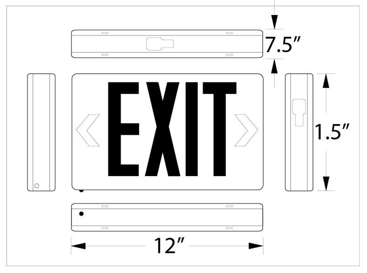 Corded Exit Sign with Green Letters